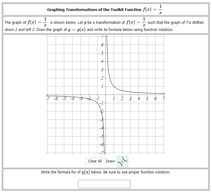 Solved Graphing Transformations Of The Toolkit Function