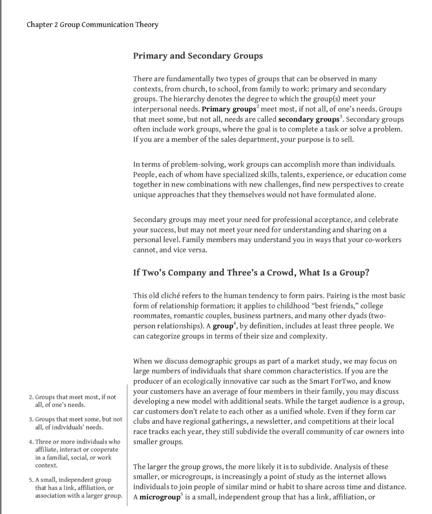 Solved Chapter 2 Group Communication Theory 2.1 What Is a | Chegg.com