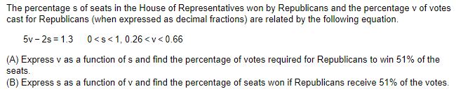 Solved The percentage s ﻿of seats in the House of | Chegg.com