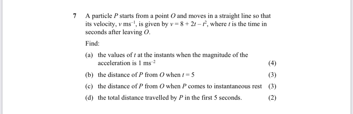 Solved 7 A particle P starts from a point O and moves in a | Chegg.com