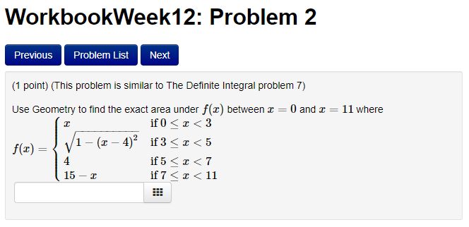 Solved Previous Problem ListNext (1 point) (This problem is | Chegg.com
