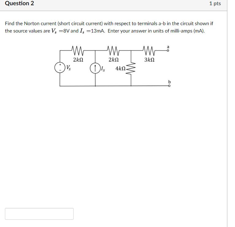 Solved Find the Norton current (short circuit current) with | Chegg.com