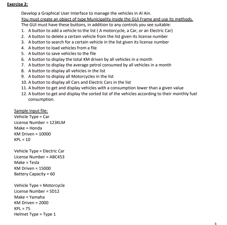 Exercise 2: Develop a Graphical User Interface to | Chegg.com