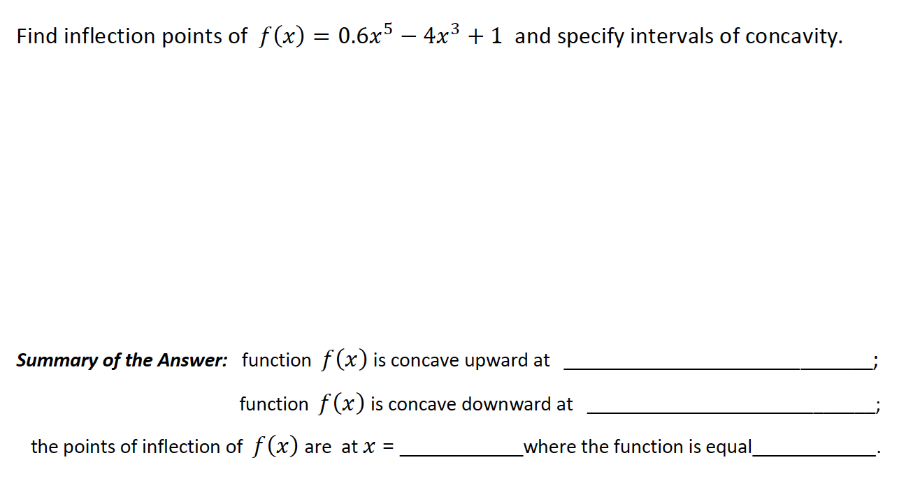 Solved please answer step by step and show inflection points | Chegg.com