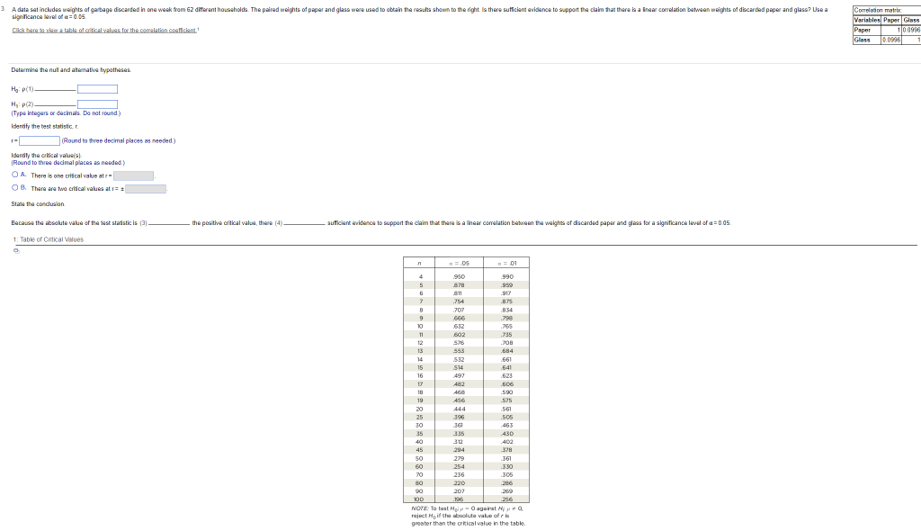 Solved 3. A data set includes weights of garbage discarded | Chegg.com