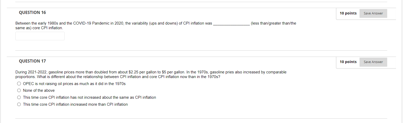 Solved Use the Consumer Price Index (CPIAUCSL) and GDP | Chegg.com