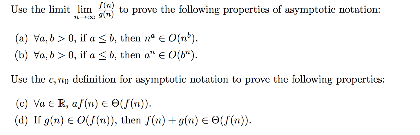 Solved Use the limit lim 1m to prove the following | Chegg.com