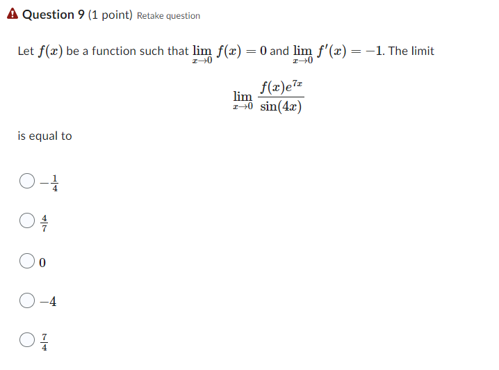 Solved Let f(x) be a function such that limx→0f(x)=0 and | Chegg.com