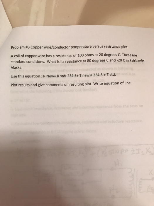 Solved Copper wire/conductor temperature versus resistance | Chegg.com