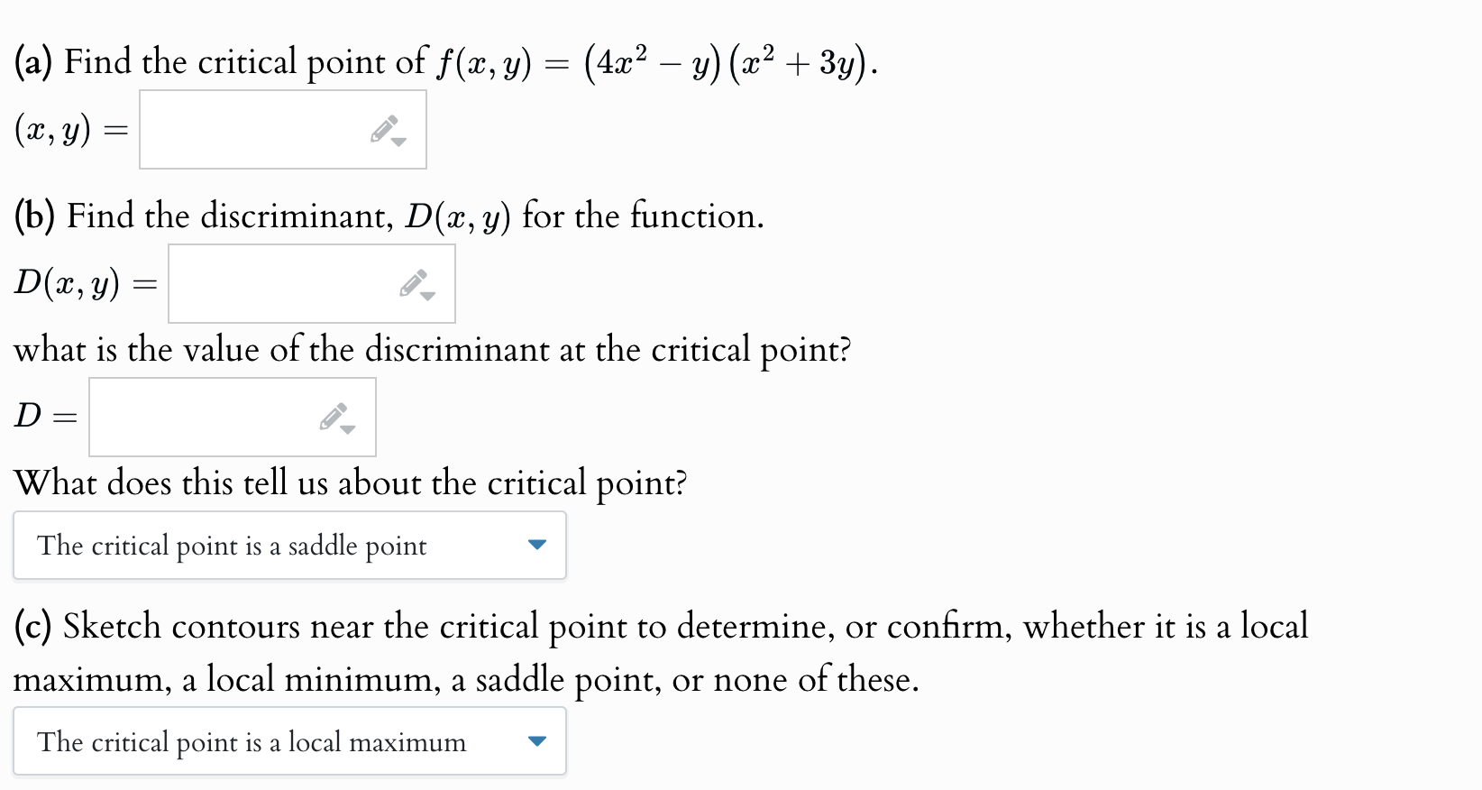 Solved (a) ﻿Find the critical point of | Chegg.com