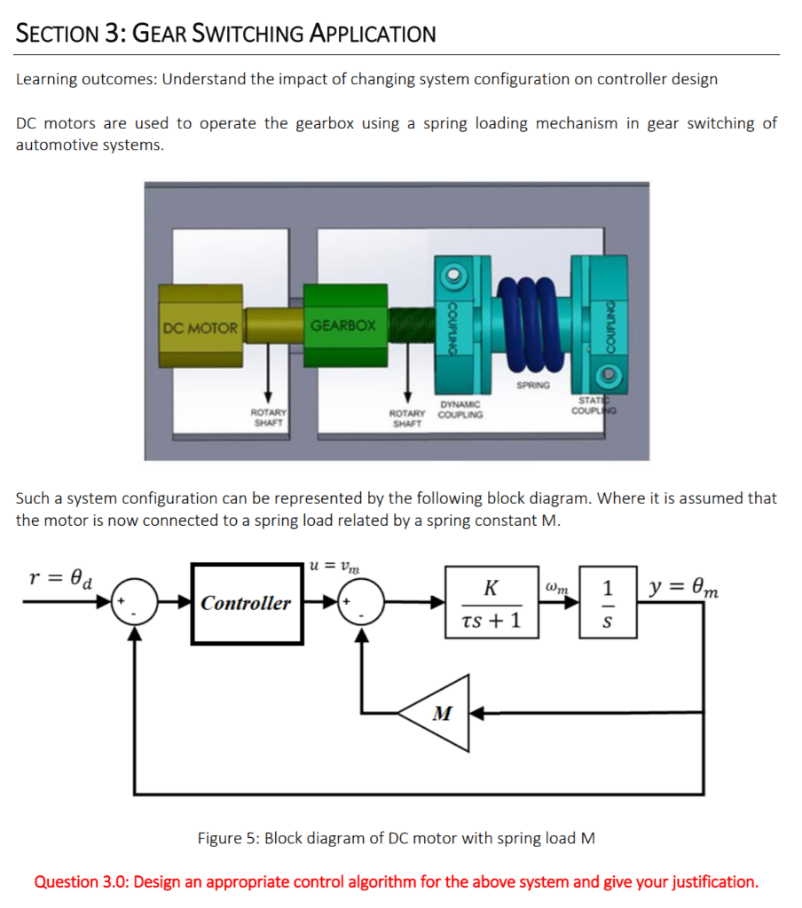 SECTION 3: GEAR SWITCHING APPLICATION Learning | Chegg.com