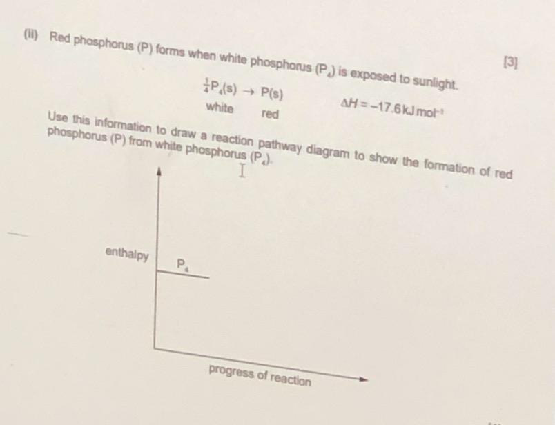Solved [3] (ii) Red phosphorus (P) forms when white | Chegg.com