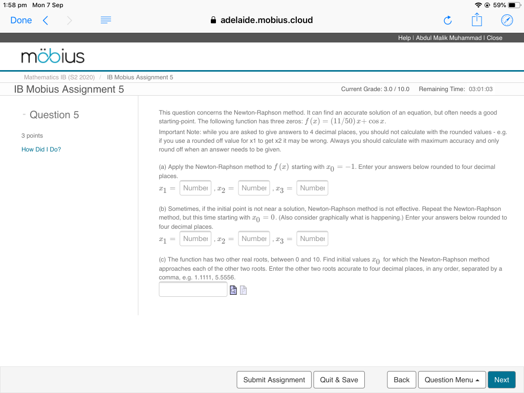 Solved 1:42 pm Mon 7 Sep 64% adelaide.mobius.cloud | Chegg.com