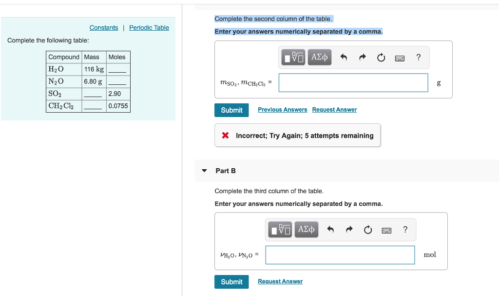 Solved Complete the second column of the table Enter your | Chegg.com