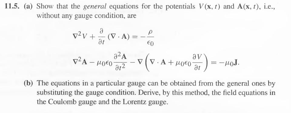 Solved 11.5. (a) Show that the general equations for the | Chegg.com