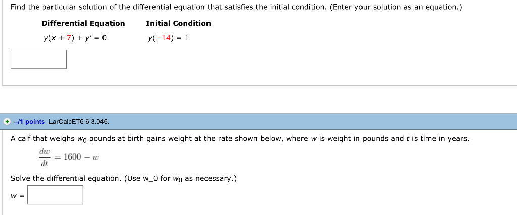 Solved Find the particular solution of the differential | Chegg.com