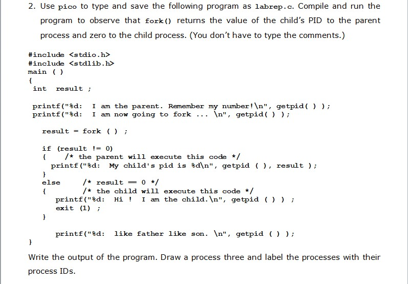 1. Typing ps alone lists the current running | Chegg.com