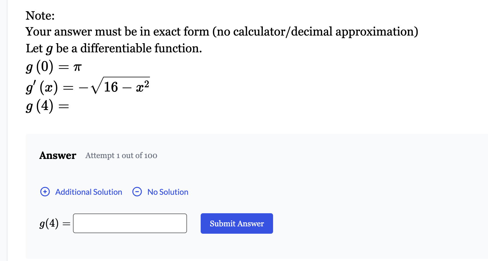 Solved Note:Your answer must be in exact form (no | Chegg.com