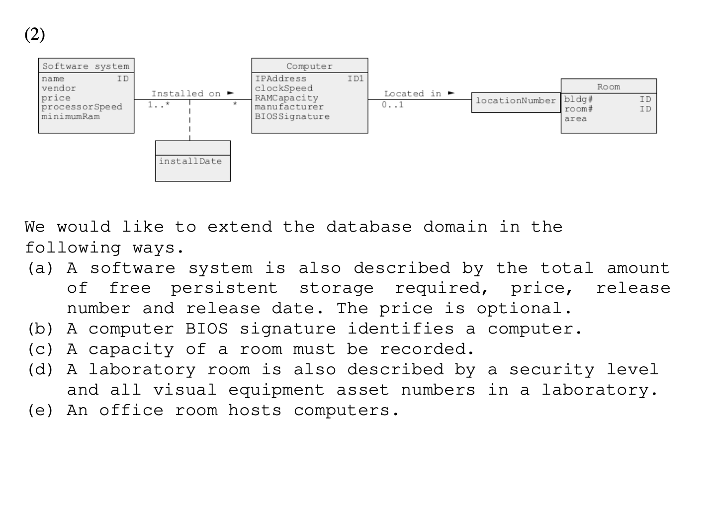 Solved We would like to extend the database domain in the | Chegg.com