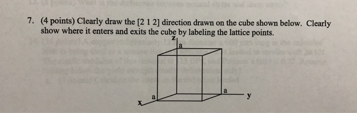 Solved Clearly draw the [2 1 2] direction drawn on the cube | Chegg.com