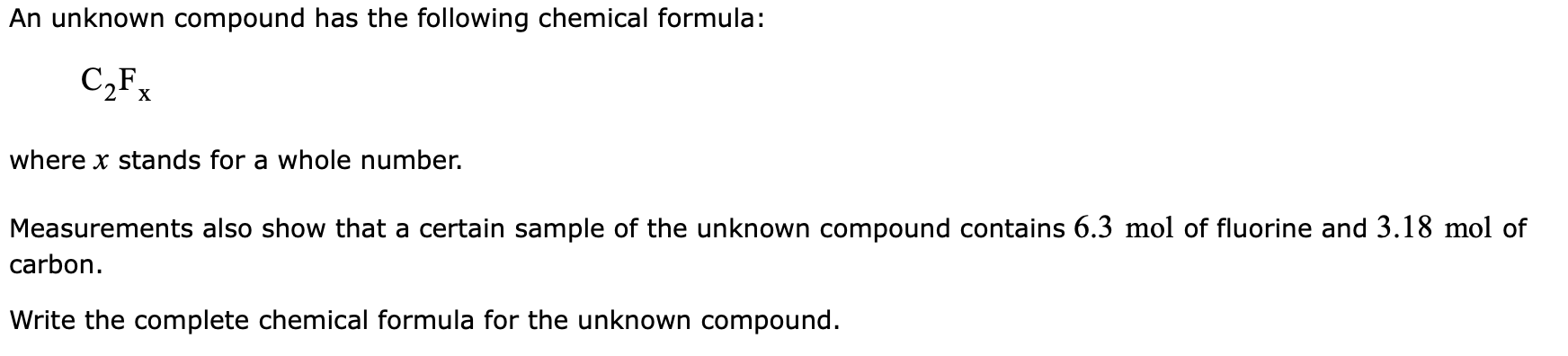 Solved An unknown compound has the following chemical | Chegg.com