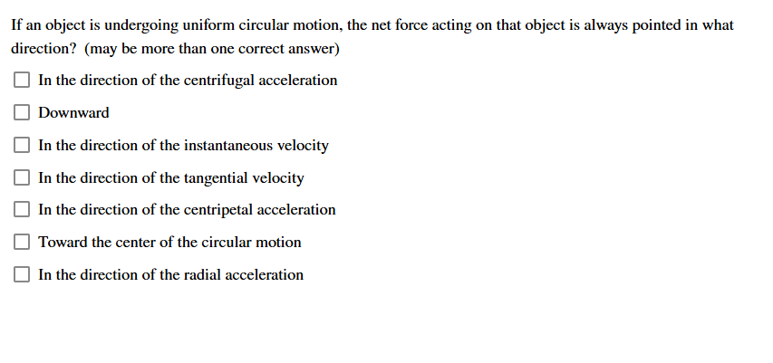Solved If an object is undergoing uniform circular motion, | Chegg.com
