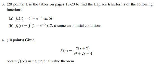 Solved 3. (20 points) Use the tables on pages 18−20 to find | Chegg.com