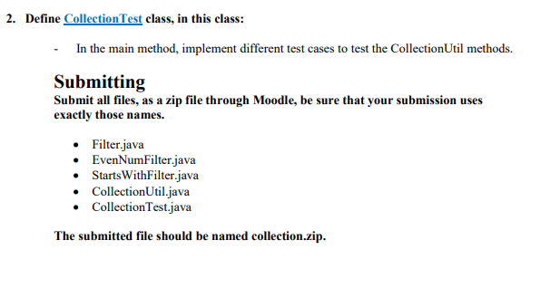Consider the Filter classes of your answer in the | Chegg.com
