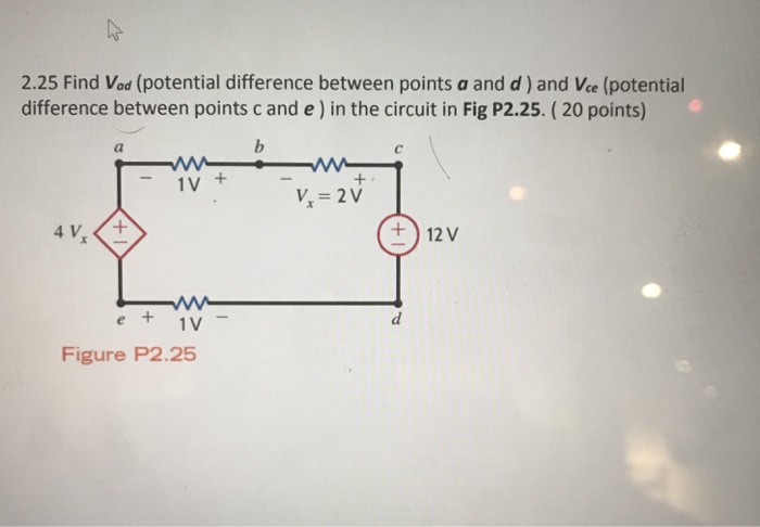 Solved 2.25 Find Vad (potential difference between points a | Chegg.com