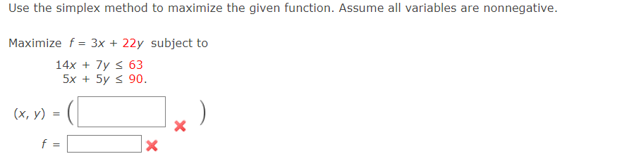Solved Use the simplex method to maximize the given | Chegg.com