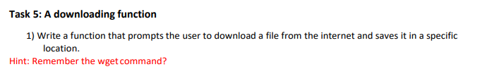 Solved Task 5: A downloading function 1) Write a function | Chegg.com
