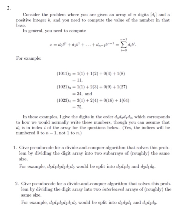 Solved Consider The Problem Where You Are Given An Array Of 4391
