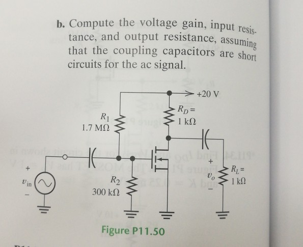 Solved *P11.50. Consider the common-source amplifier shown | Chegg.com