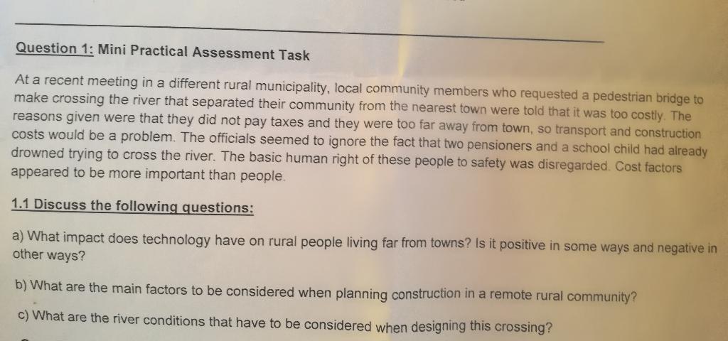 Solved Question 1: Mini Practical Assessment Task At a | Chegg.com