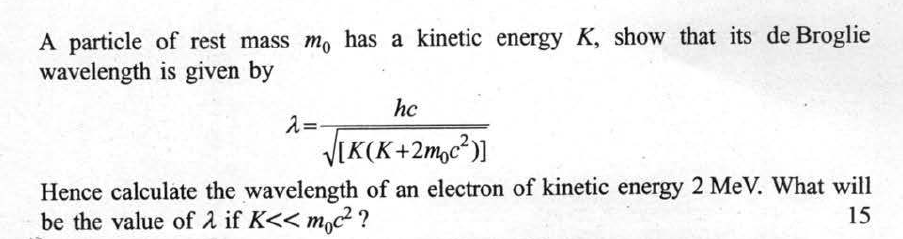 Solved A particle of rest mass m0 has a kinetic energy K, | Chegg.com
