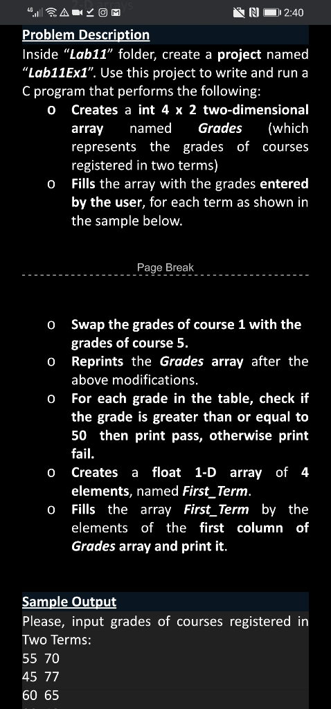 Solved 4. CAROM NO12:40 Problem Description Inside "Lab11" | Chegg.com