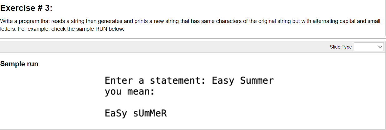 Solved Exercise # 3: Write a program that reads a string | Chegg.com