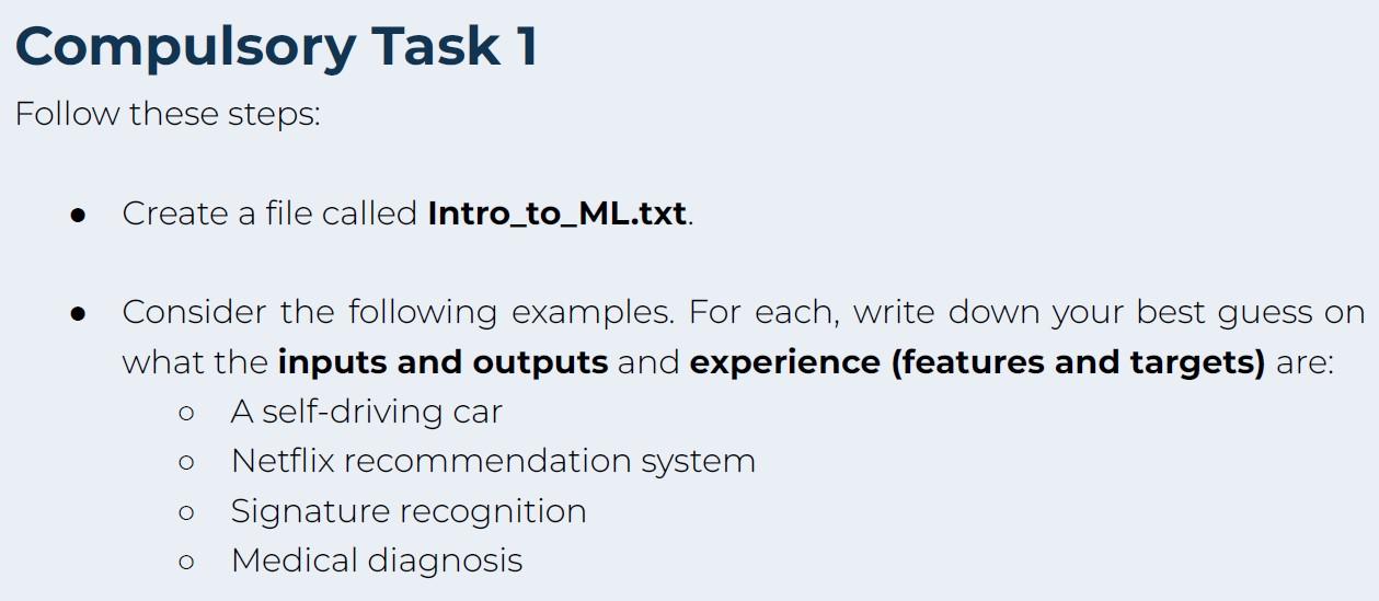 Solved Compulsory Task 1 Collow these steps: - Create a file | Chegg.com