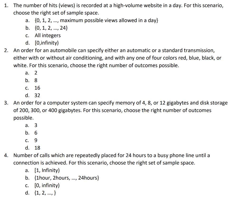 Solved 1. The number of hits (views) is recorded at a | Chegg.com