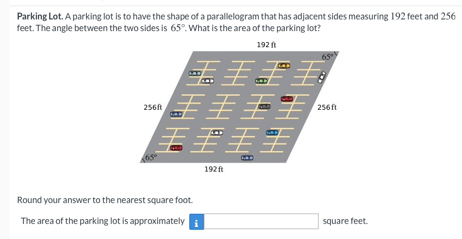 Solved Parking Lot. A parking lot is to have the shape of a | Chegg.com