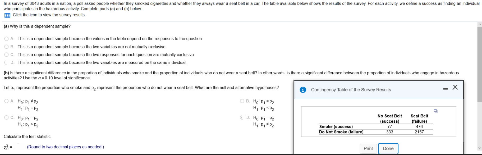 Solved In a survey of 3043 adults in a nation, a poll asked | Chegg.com