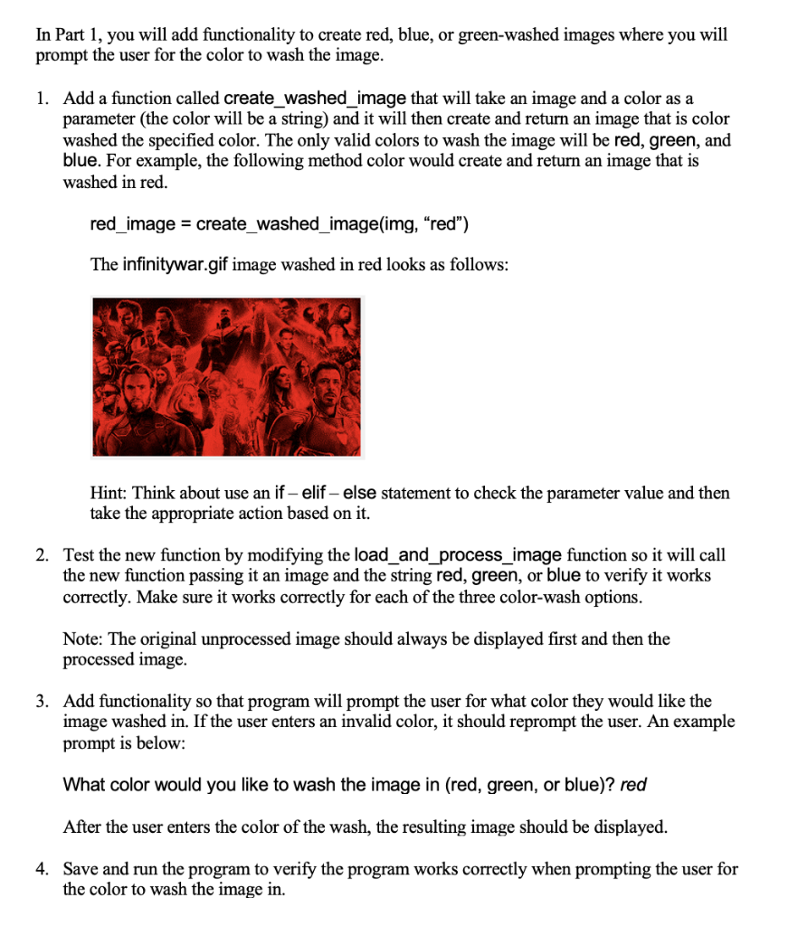 Solved In Part 1, you will add functionality to create red, | Chegg.com
