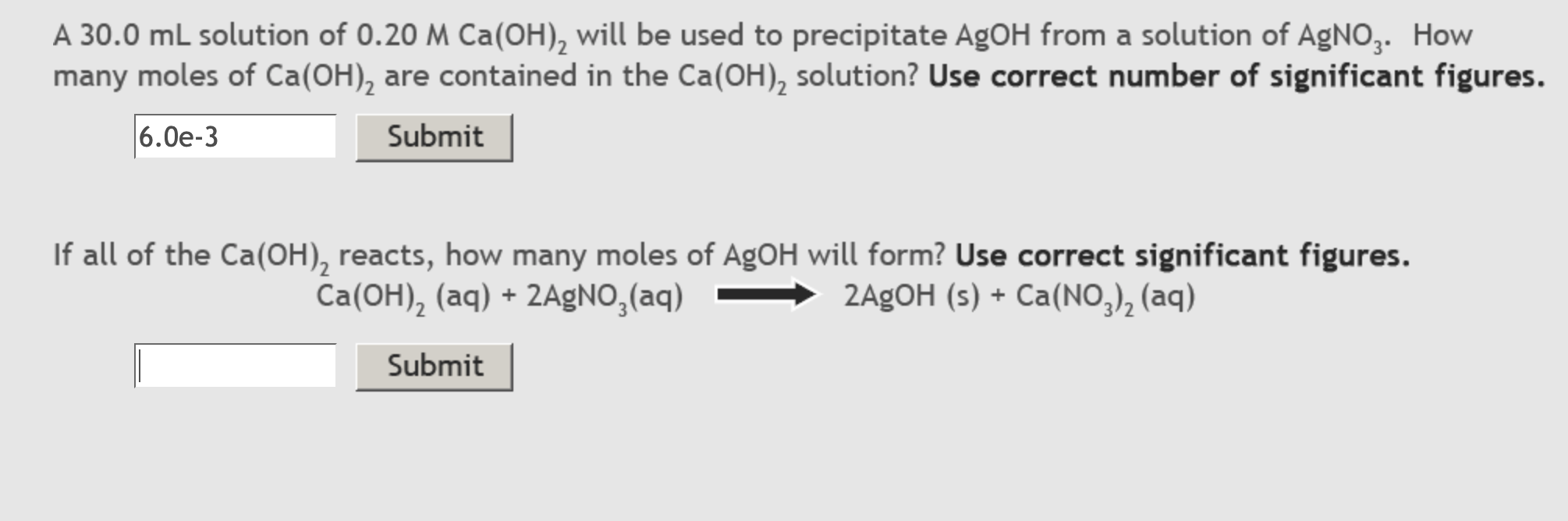 Solved A 30.0 mL solution of 0.20 M Ca(OH), will be used to | Chegg.com