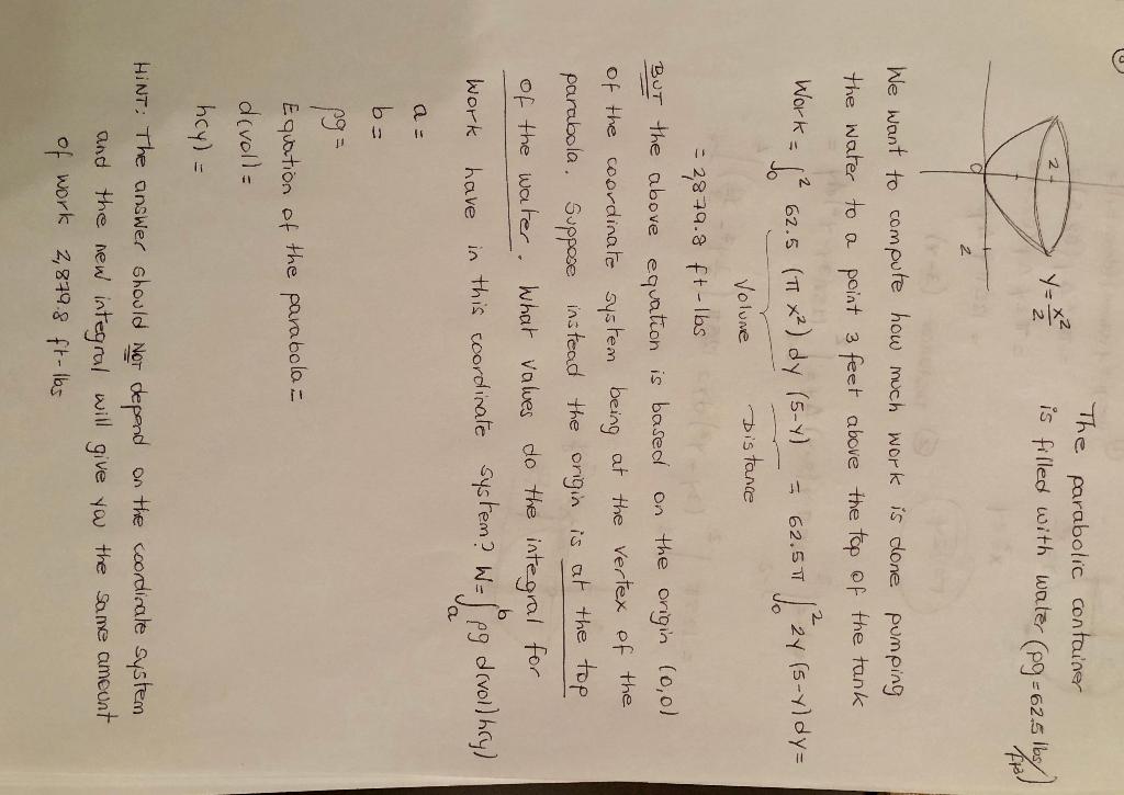 Solved The parabolic container is filled with water | Chegg.com