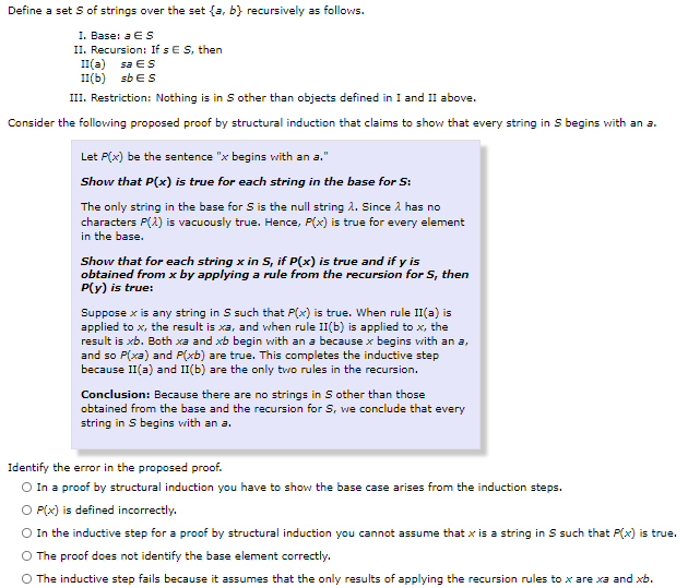 Solved Define a set of strings over the set {a, b} | Chegg.com