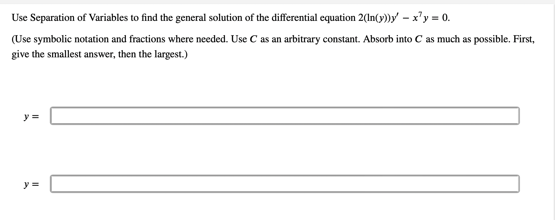 Solved Use Separation of Variables to find the general | Chegg.com