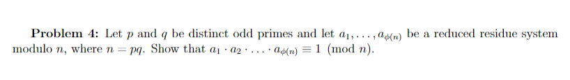 Solved Problem 4: Let p and q be distinct odd primes and let | Chegg.com