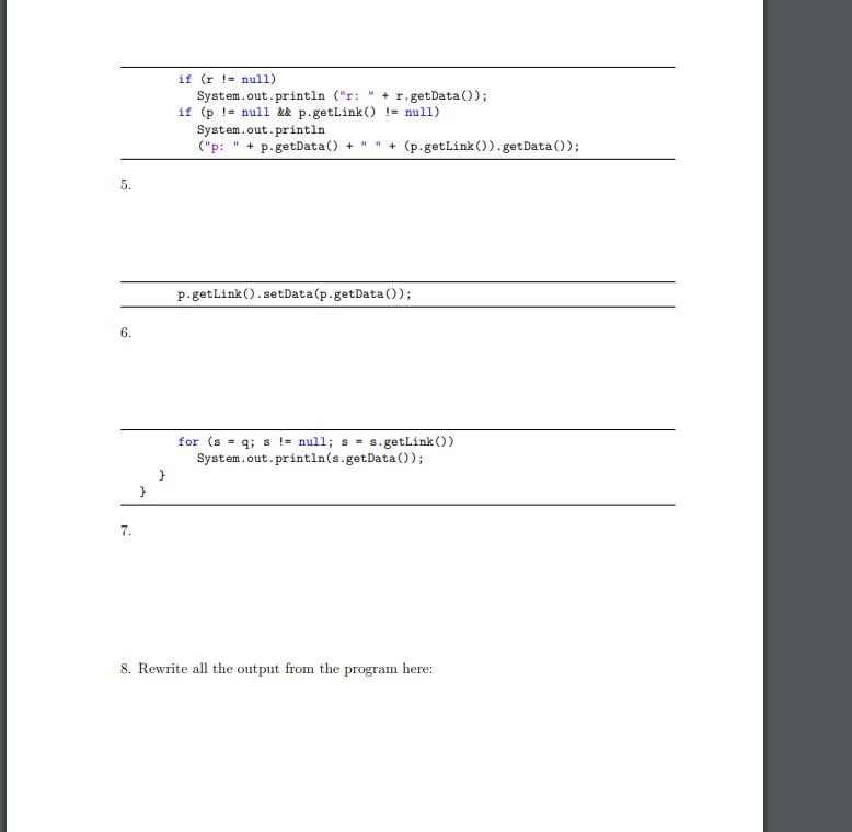 Homework Linked Lists 1 What Is The Output Of The
