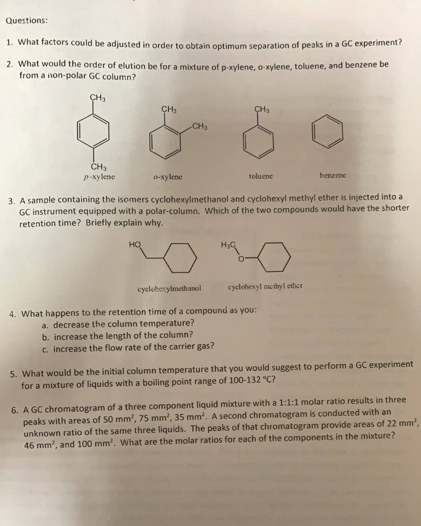 Solved Questions: 1. What factors could be adjusted in order | Chegg.com