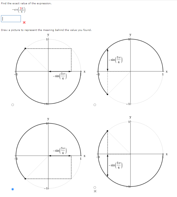 Solved Find the exact value of the expression. -sin sin(54) | Chegg.com